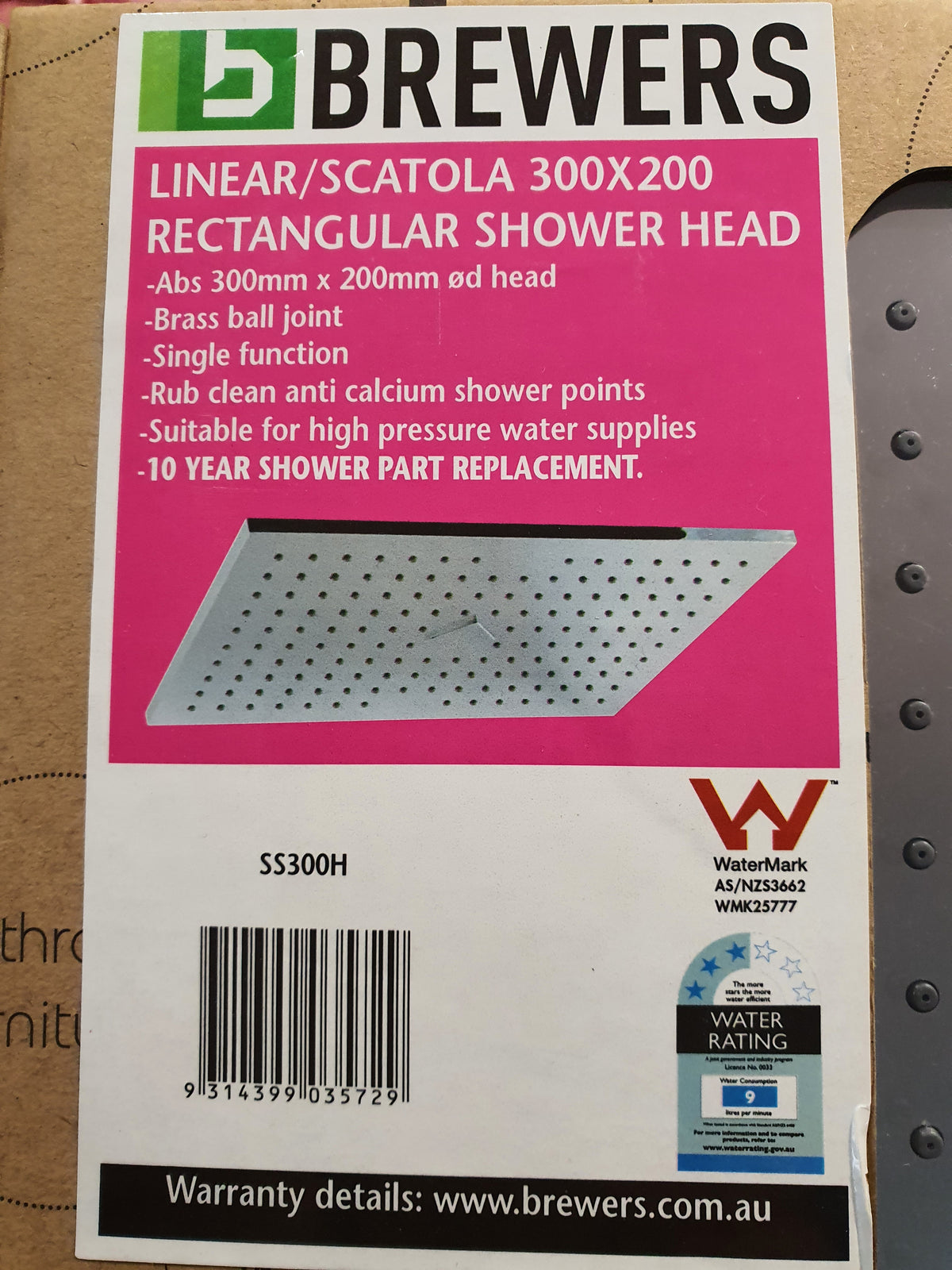 Linear Rectangular Shower Head | Rising Sun Lifestyle