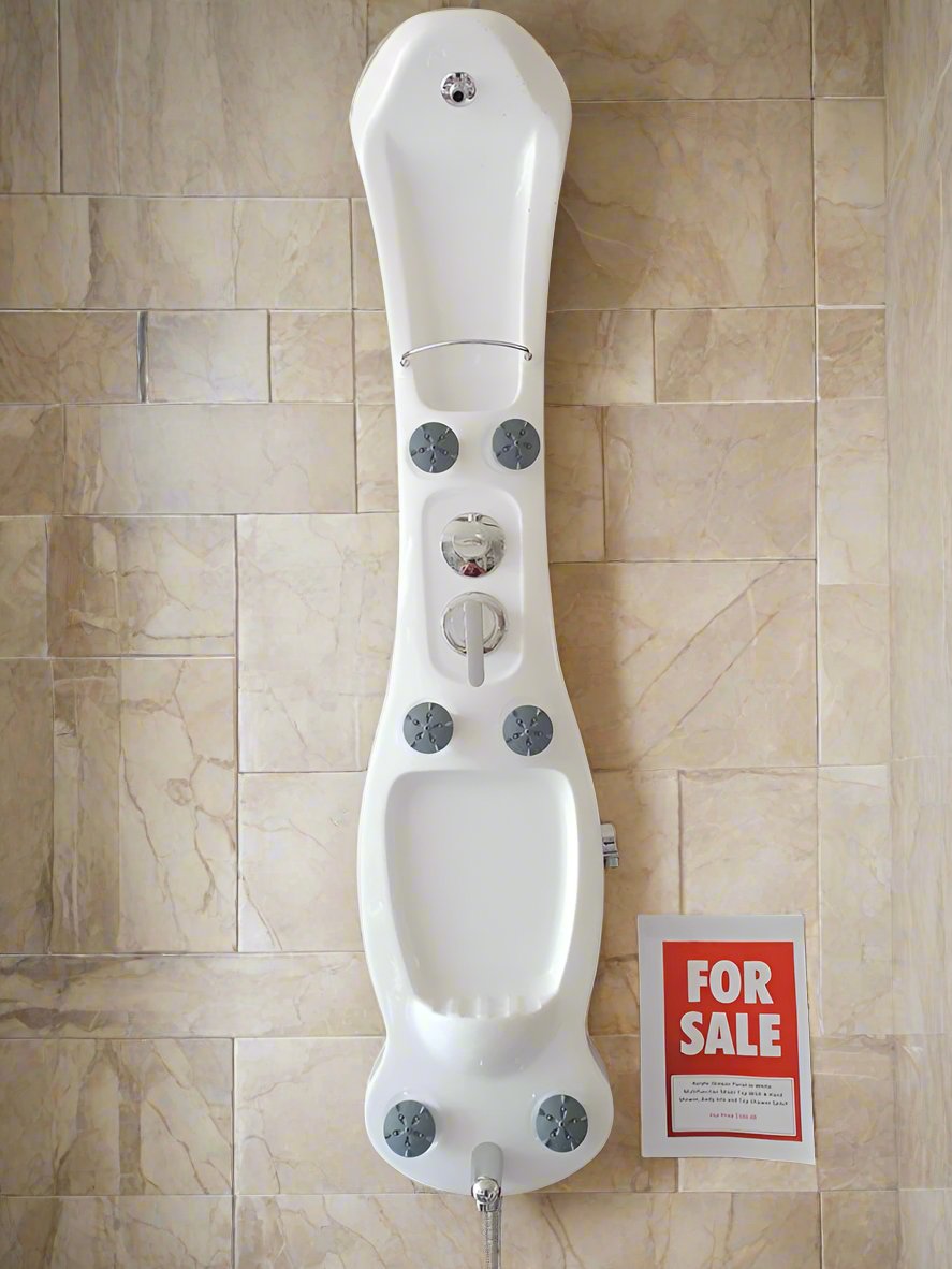 New wall bar shower kit w/6 body jets and fixed shower head and bath s ...