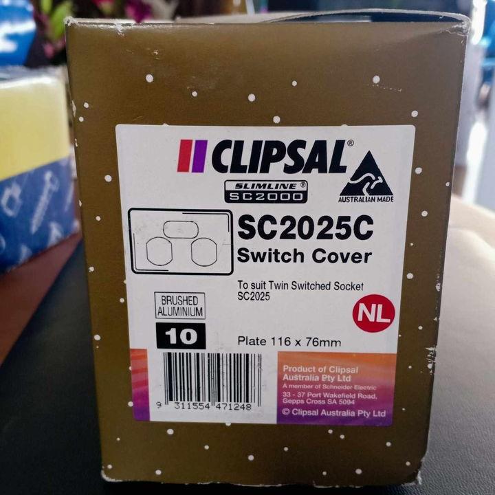 10 x Clipsal TWIN SWITCHED SOCKET SC2025G 116x76mm 10A 250V 2000-SERIE ...