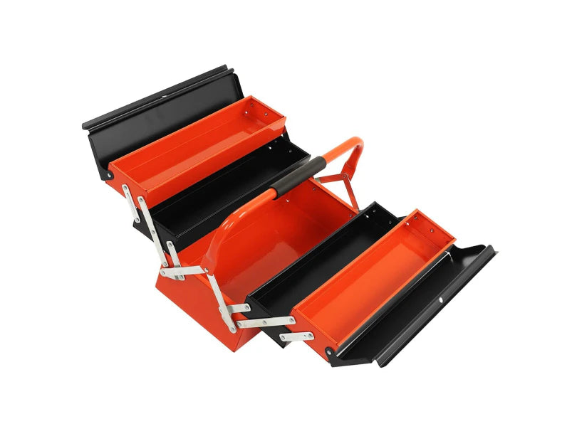 Metal Toolbox Portable 3-layer Cantilever Steel Tool Box Organizer Red ...