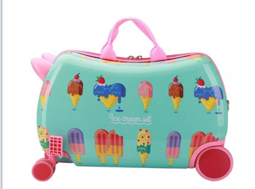 Ice Cream Kids Pull Along Luggage 17" Ride Me Case - Ridable Suitcase ...