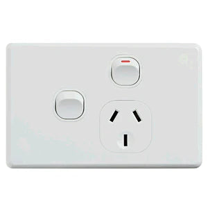 HQ POWER POINT WITH EXTRA SWITCH 250V 10A Rated Aust Brand- Single Pow ...