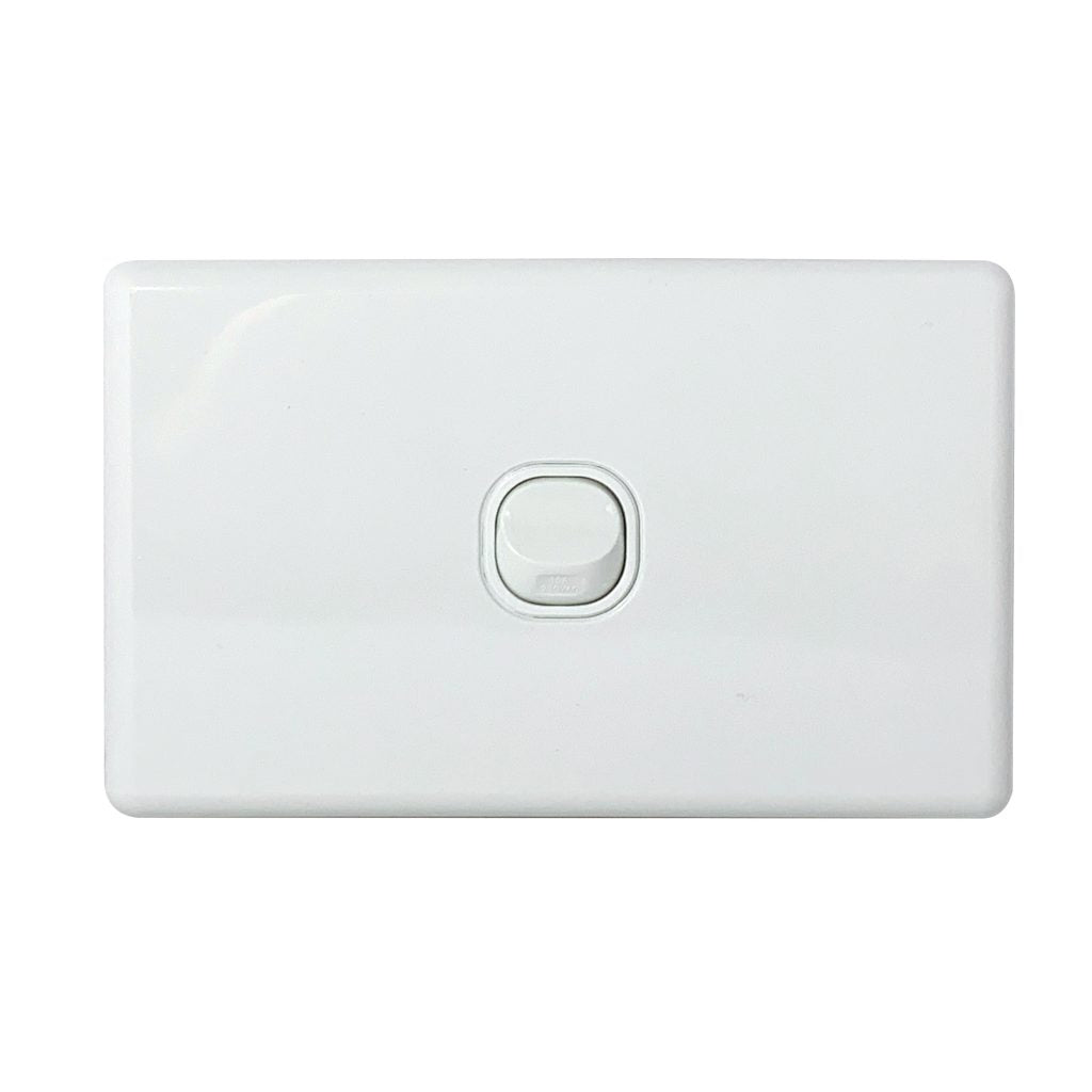 HQ 1 Gang Single Horizontal Wall Light Switch 240V White Brand New ...
