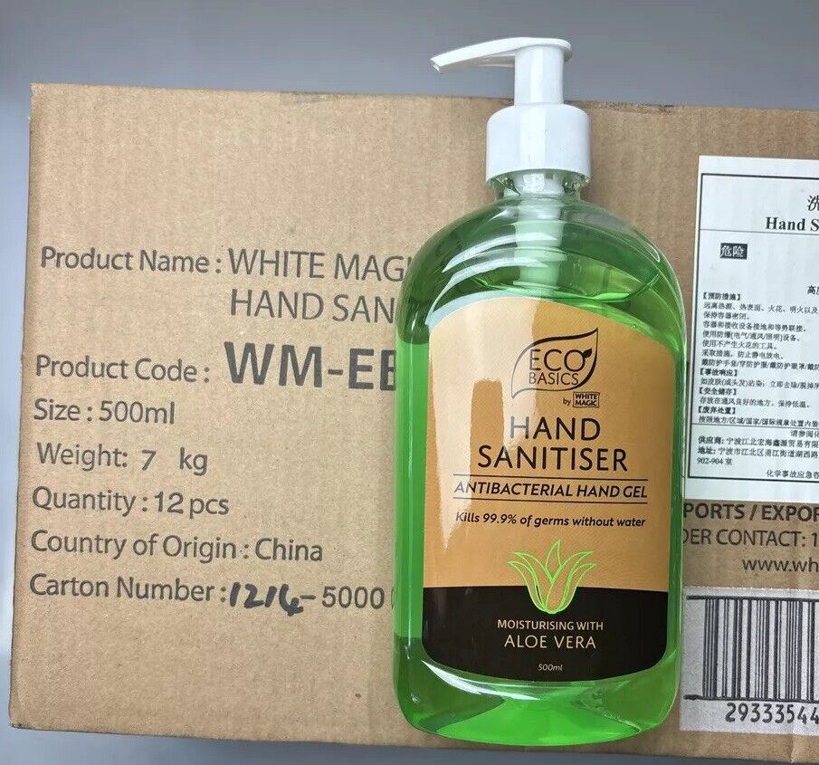 Bulk ECO Basic Hand Sanitiser Gel | 12 X 500m bottle || Essential Oils | Rising Sun Lifestyle