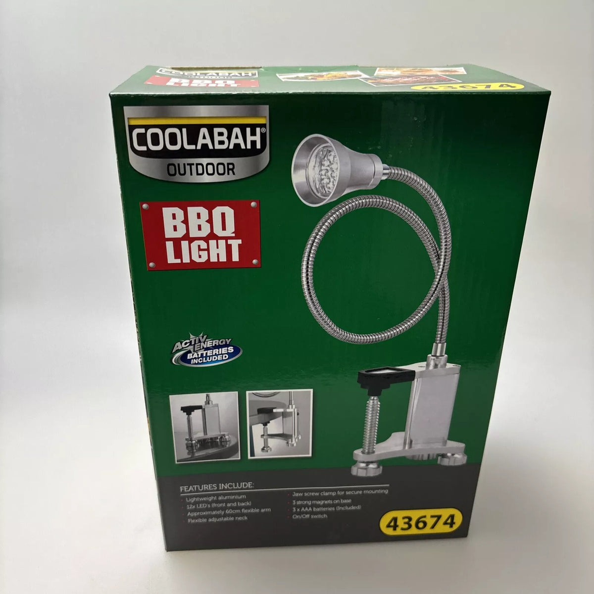 COOLABAH OUTDOOR BBQ LIGHT/Flexible 60cm LED/Mount Clamp & 3Points Mag ...