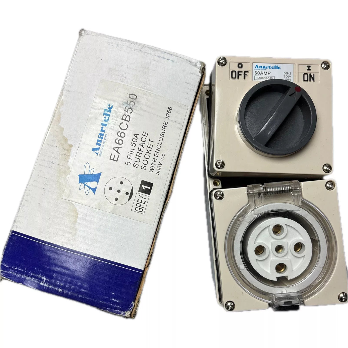 Anartelle 50A AMP Single 3 Phase 5Pin Surface COMBO IP66 500v | Rising Sun Lifestyle