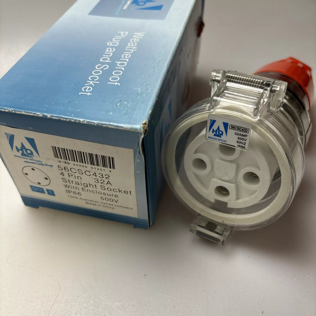 HQ CLIPSAL 32 AMP WEATHERPROOF EXTENSION SOCKET 56CSC432 IP66 500V hea ...