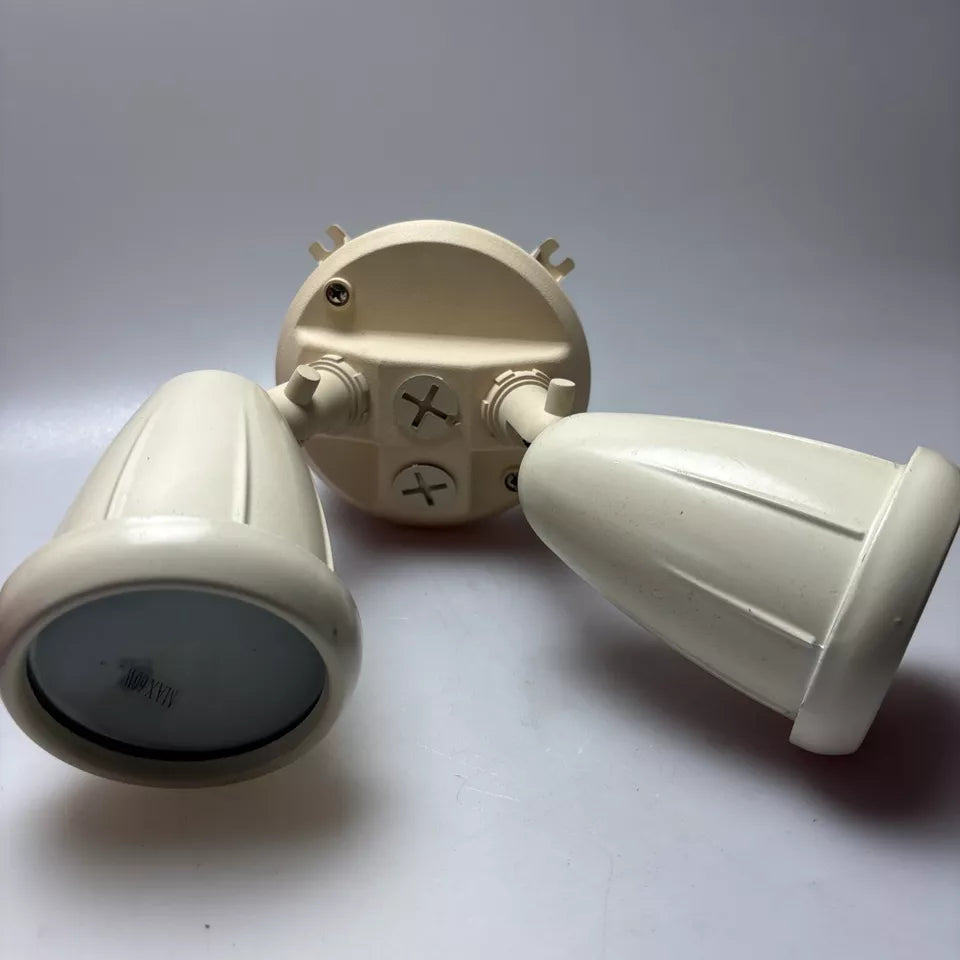Night Watch 2 x 60W Beige Double / Twin Security Flood Light | Rising ...